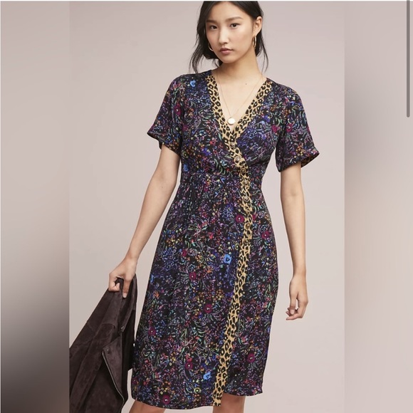 Maeve | Dresses | Nwt Anthropologie Maeve Morgan Dress Black Floral ...